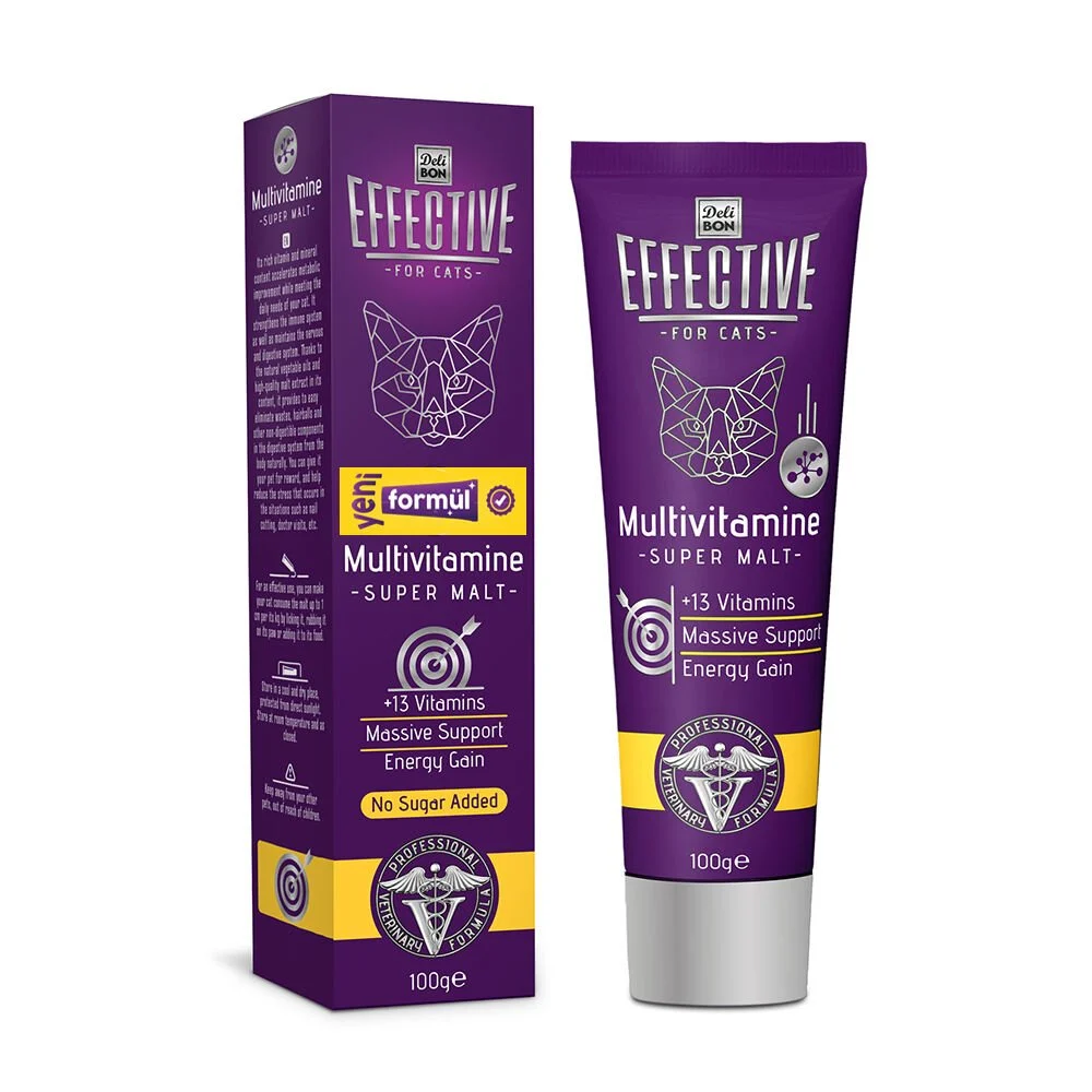 DELIBON EFFECTIVE KEDİ MALTLARI MULTİVİTAMİN 100 GR 8680782131653 ...